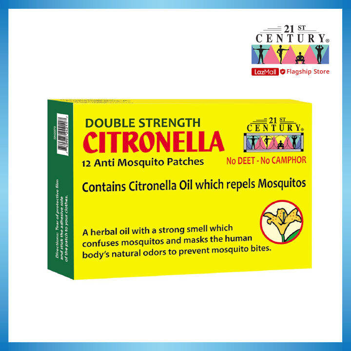 21st Century Double Strength Citronella Mosquito Patch - No Camphor 12 ...