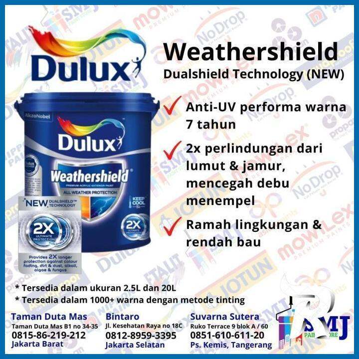 Cat Tembok Eksterior Dulux Weathershield Warna Standard 2 5ltr Releck