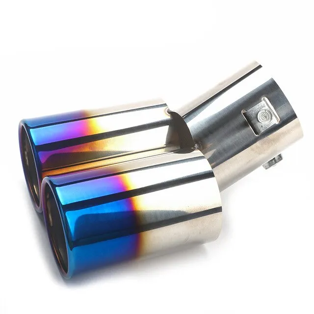 Exhaust Tips Universal Dual Exhaust Tips Tailpipe Inlet Stainless Steel ...