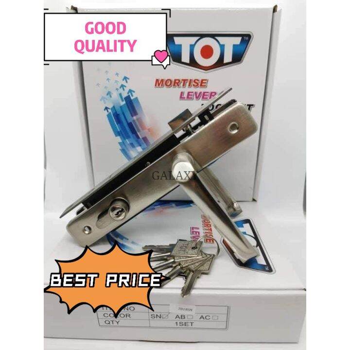 TOT MORTISE LEVER BROWN Grille Door Lock Set Standard Steel | Lazada