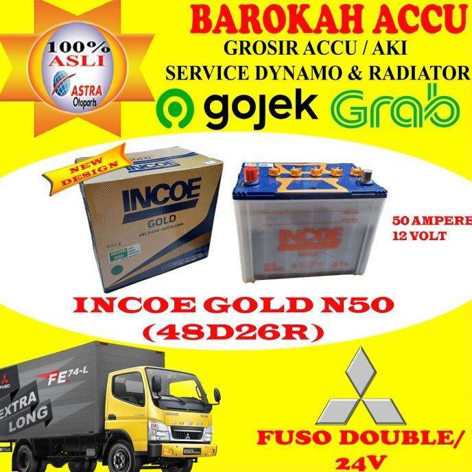Aki Mobil Mitsubishi Fuso Incoe Gold N50 / 48D26R , 50 Ah | Lazada Indonesia