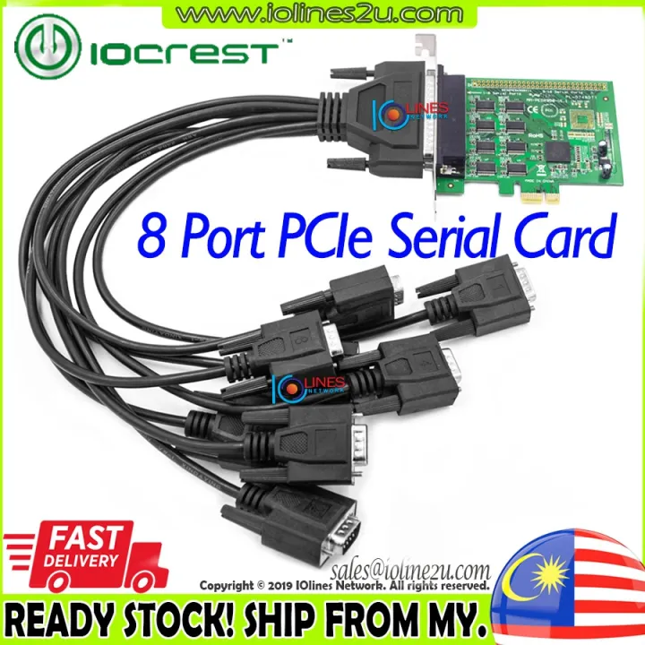 IOCrest Octa 8 port RS232 Serial DB9 PCIe card SY-PEX15019 8s Syba USA ...