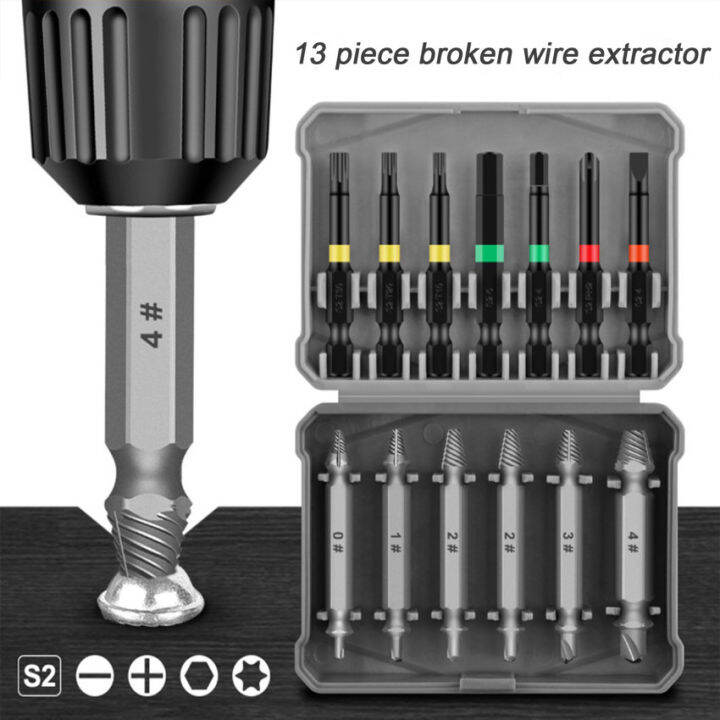 Broken Screw Extractor Slip And Break Thread Extraction Tool 13Pcs With ...