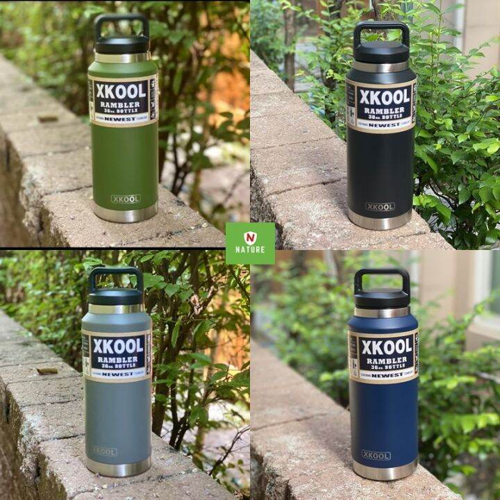 ⚡🔥ด่วน พร้อมส่ง!⚡🔥Xkool แก้ว กระติกน้ำขนาด 36Oz เก็บอุณหภูมิความเย็น,ร้อนสีพื้นเนื้อแก้วเป็น ...