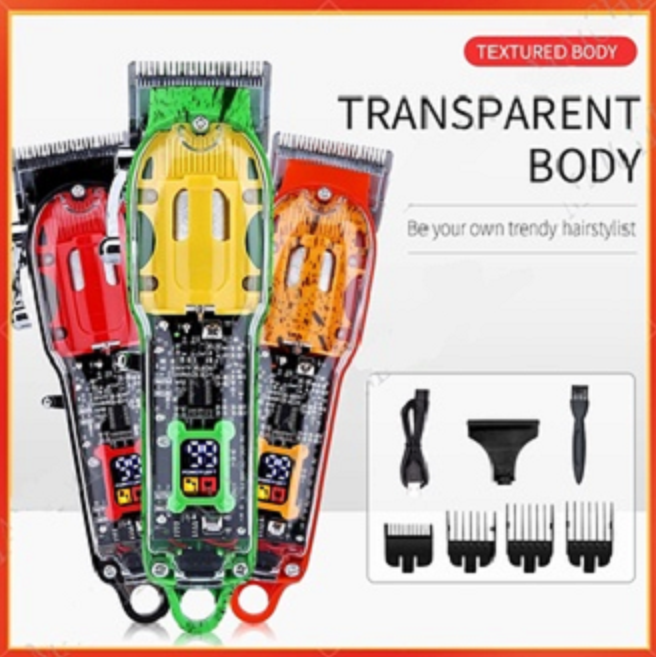 Transparent Electric Hair Clippers LCD Digital Display Professional ...