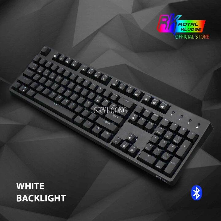 Original RK988 RK ROYAL KLUDGE Dual Mode Wireless/USB Ergonomic White ...