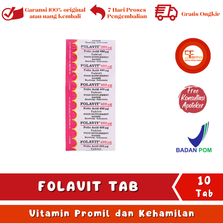 PROMIL FOLAVIT 400 IU MULTIVITAMIN ASAM FOLAT FOLIC ACID | Lazada Indonesia