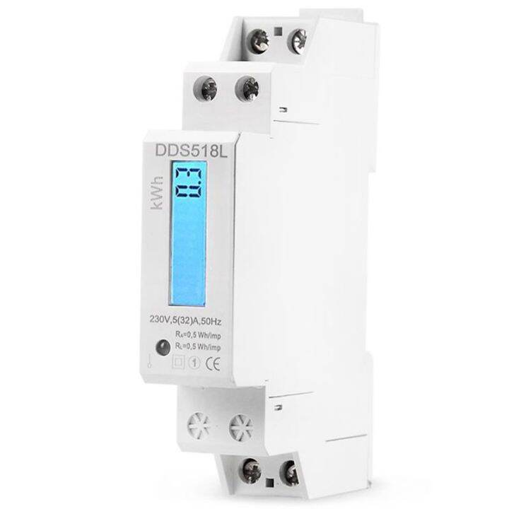 Single Phase LCD Backlit Wattmeter Power Consumption Watt Energy Meter ...