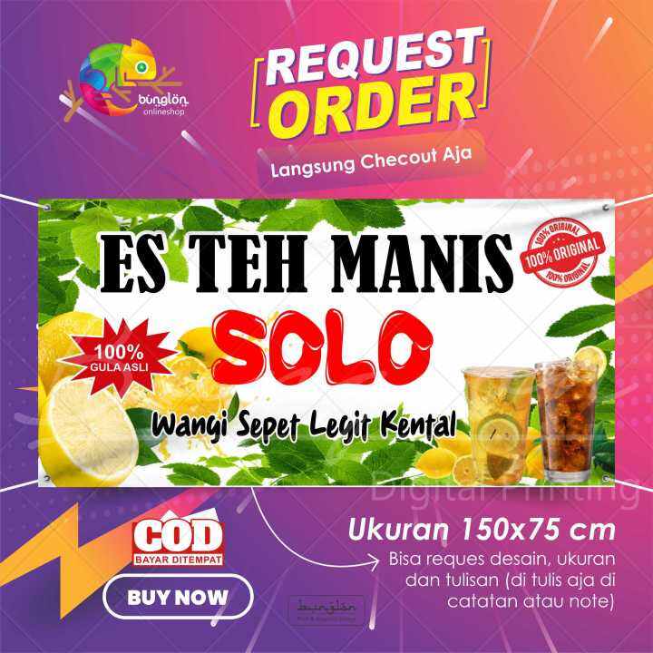 Spanduk Banner 150x75 Es Teh Manis Solo Fresh Custom | Lazada Indonesia