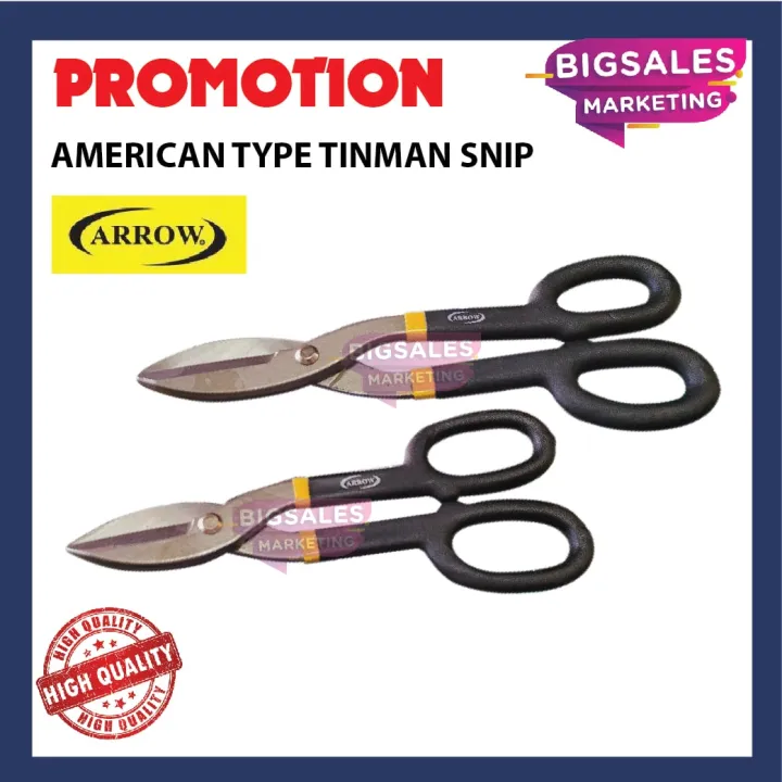 ARROW American Type Tinman Snip Zinc Cutter / Pemotong Dawai Besi Zinc ...