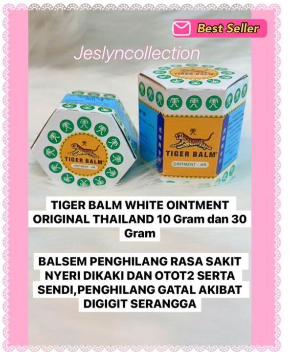 TIGER BALM WHITE OINTMENT ORIGINAL THAILAND / BALSEM PEREDA NYERI ...