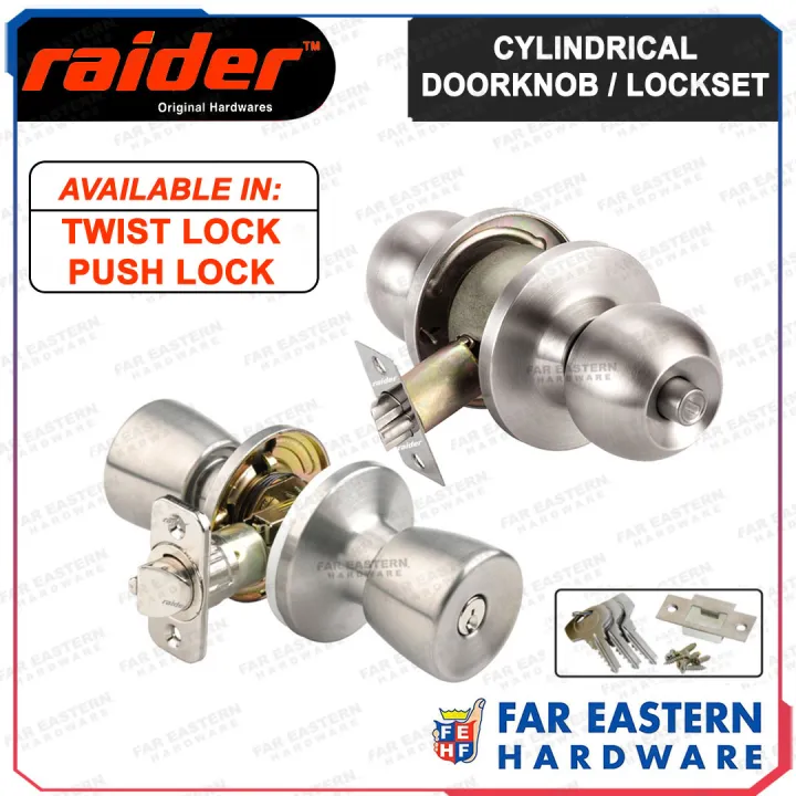 RAIDER Cylindrical Doorknob Entrance | Privacy Lockset Door Knob ...