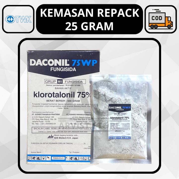Fungisida DACONIL Pembasmi Jamur dan Penyakit Tanaman Kemasan Repack 25 Gram Bahan Aktif ...