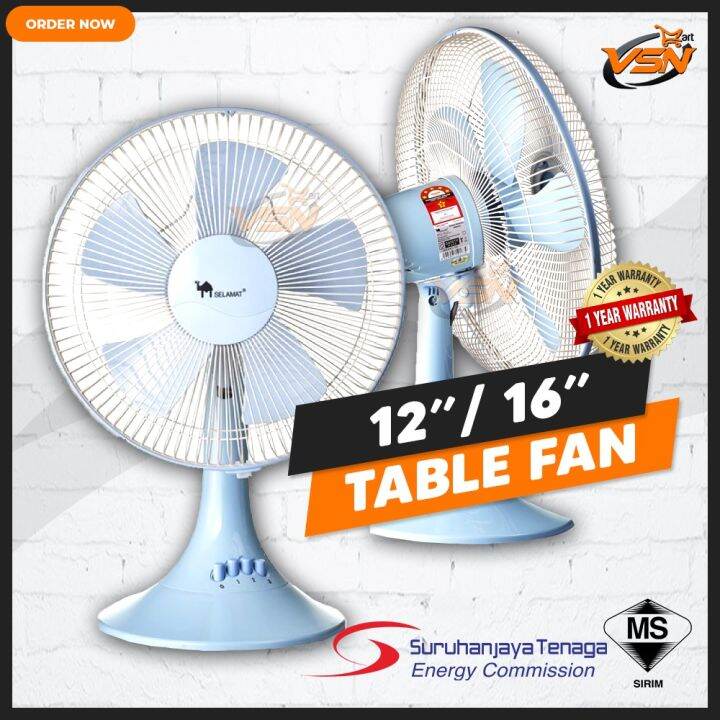 SELAMAT MQ-P312T /MQ-P316T TABLE FAN 12" / 16'' 1 YEARS WARRANTY MADE IN MALAYSIA KIPAS MEJA ...