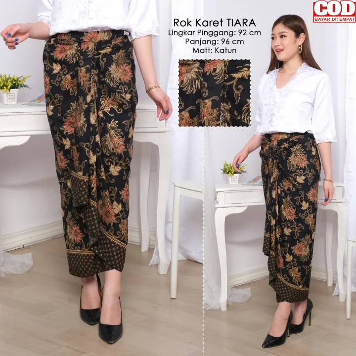 Rok Kebaya Modern Warna Hitam Motif Bunga Elegan Mewah Terbaru | Bawahan Batik Cantik Kekinian ...