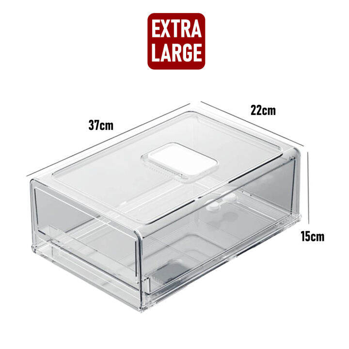 REFRIGERATOR STORAGE BOX Multi-Functional Transparent Food Storage ...