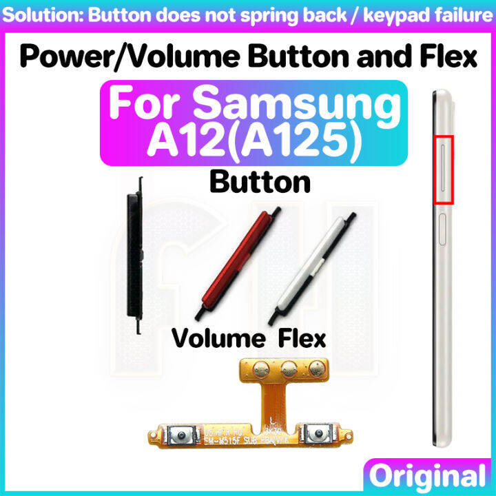 Power volume button flex For Samsung Galaxy A12 A125 Side key Switch ON ...