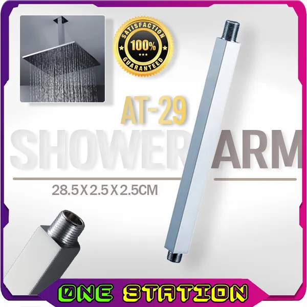 Shower Arm Square Stainless Steel Top Shower Arm Pipe Wall Mount for ...