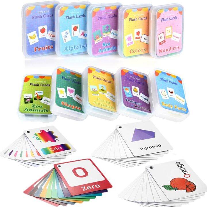 Montessori Toys Baby Learn English Word Card Kids Flashcards Cognitive ...