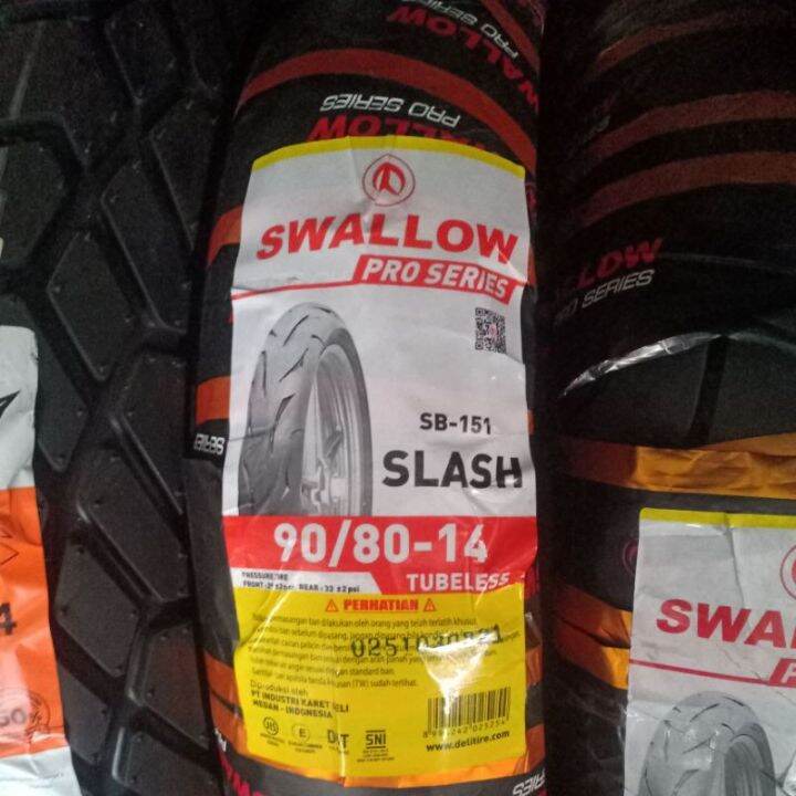 BAN LUAR MOTOR SWALLOW UKURAN 90/80-14 TUBELESS SB-151 - BAN SNI ...