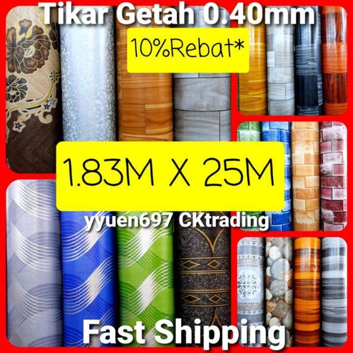 6ft Tikar Getah Quality,buatan Thailand,Tebal Penuh 0.40mm, 1.83M X 25M ...