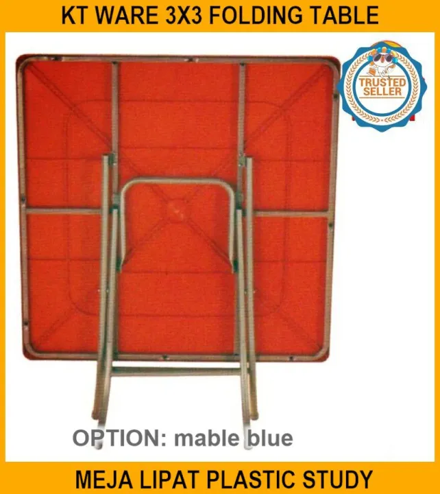 3x3 3v Folding Table Meja Lipat Plastic Table Study Table Square Table ...