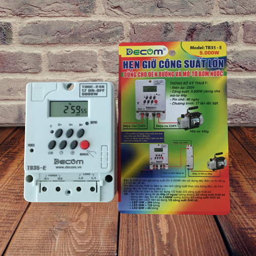 Hẹn giờ điện tử timer Decom tắt mở các thiết bị điện công suất lớn ...