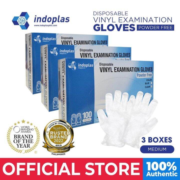 Indoplas Vinyl Examination Gloves (Medium) - 3's | Lazada PH