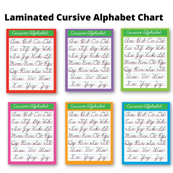Laminated Cursive Alphabet Chart for Kids, Learners and Students ...