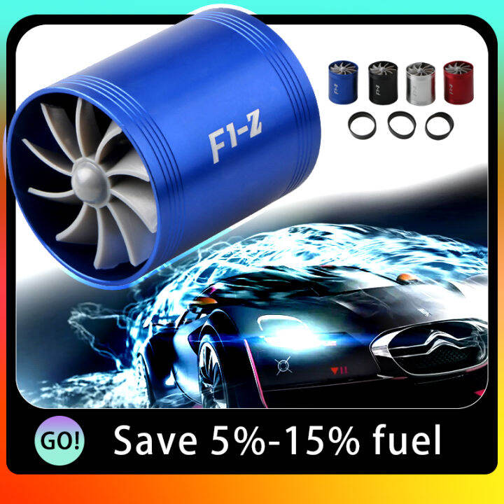 Car F1-Z double Turbo Charger Air Intake Gas fuel Saver fan Vent ...
