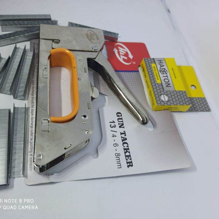 Staples gun tacker hnl + bonus 1 pack 1000 pcs | Lazada Indonesia