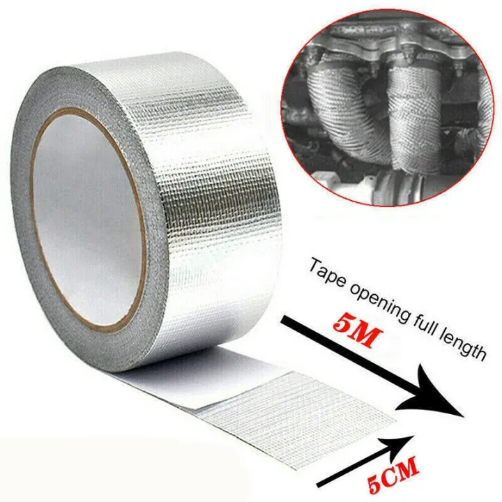 Exhaust Manifolds Titanium Heat Wrap Tape Thermal Wrap Silver 5Mx5cm W ...