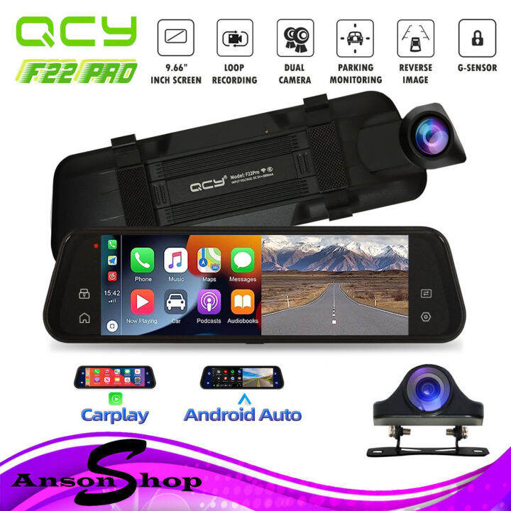 QCY F22 PRO 4K+2K 9.66" Mirror Dash Cam Front and Rear Camera with ...