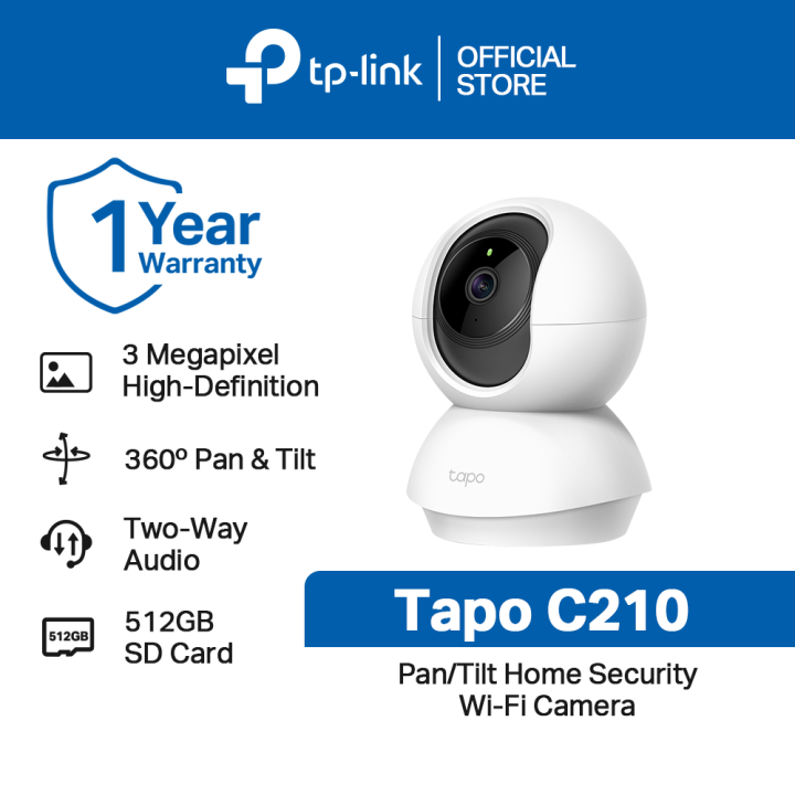 TP-Link Tapo C210 2K 3MP 360 Degree PanTilt 30ft Night Vision Motion ...