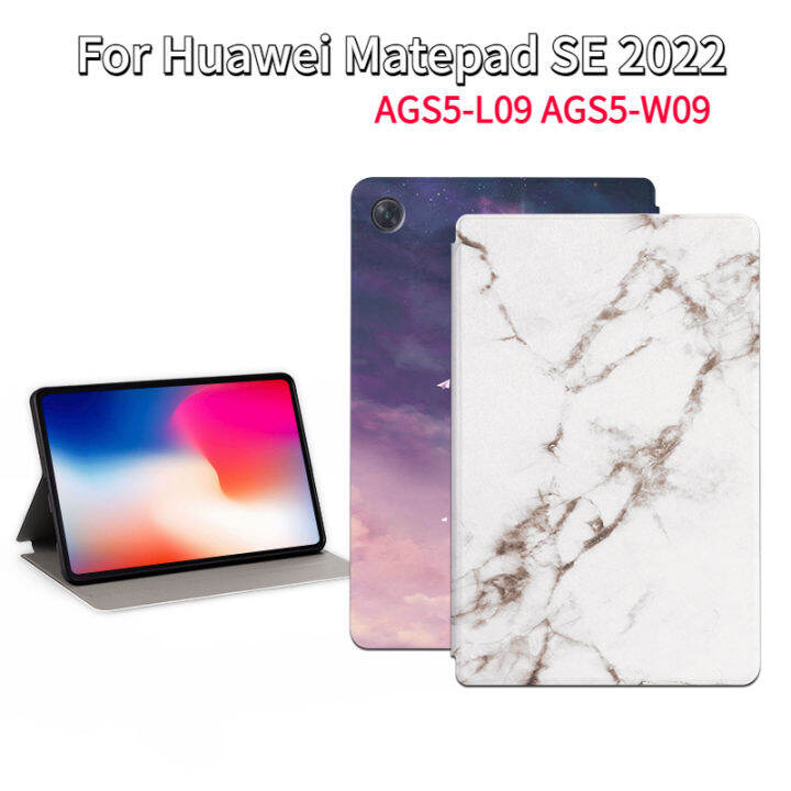 เคสสมาร์ทแท็บเล็ตลายหินอ่อนสำหรับ Huawei Matepad SE 10.4 2022 AGS5-L09 AGS5-W09เคสพับฝาเป็นฐาน ...