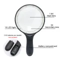 Kaca Pembesar LED AB65 / Lampu Lup Lensa Magnifier Handheld / Membaca ...