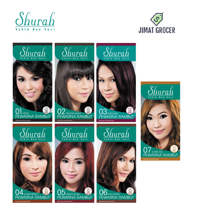 Shurah Pewarna Rambut Dengan Pelindungi UV (Halal) | Lazada