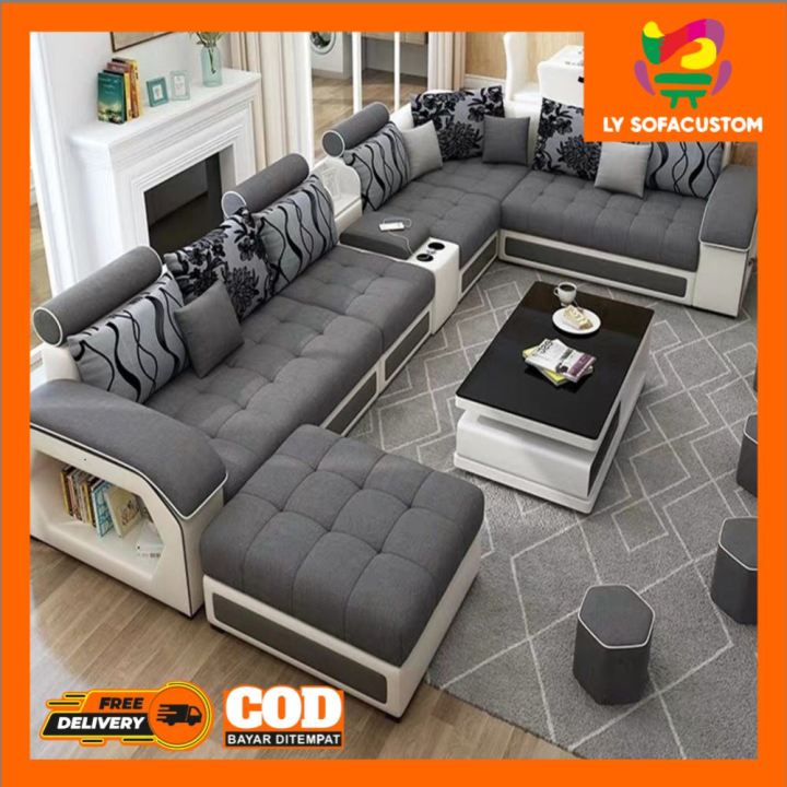 Sofa Ruang Tamu Sofa Minimalis Modern Bahan Bludru Dan Oscar Full Set Bebas Request Warna Dan ...