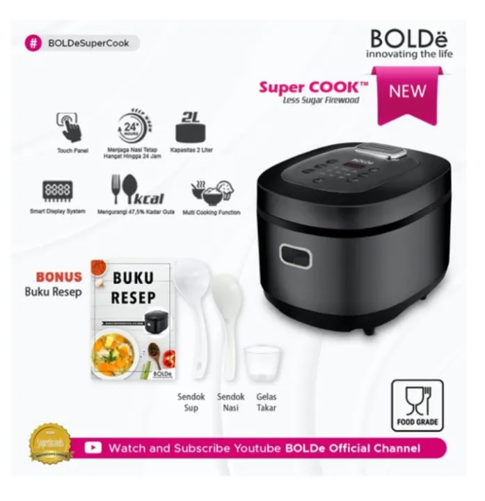 BOLDe Rice Cooker Magic Com Digital Super Cook Less Sugar FIREWOOD ...