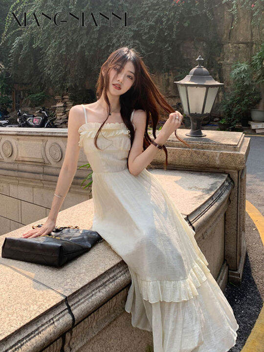 XIANG NIAN NI ชุดเดรสยาวมีสายเอี๊ยมสไตล์เกาหลีสำหรับผู้หญิง | Lazada.co.th