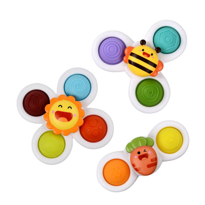 Microgood 3ชิ้น/เซ็ตเด็กของเล่นเพื่อการศึกษานุ่มออกแบบ Bobble สัมผัสกระตุ้น Safe Spin Sucker ...