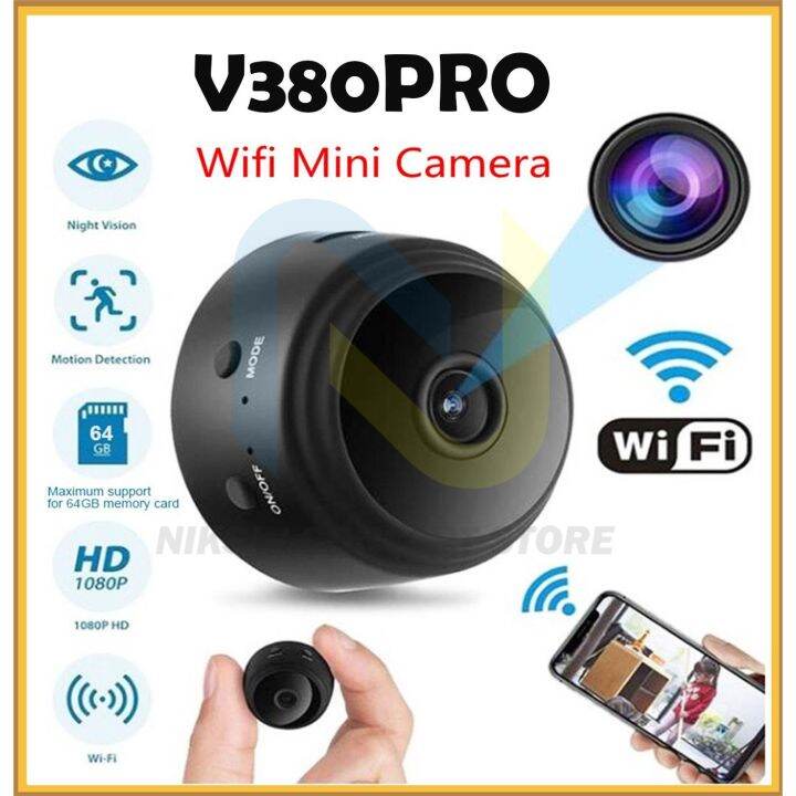 V380PRO HD MINI CAMERA 1080P IP SPY WIFI WIRELESS Hidden Camera Pin ...
