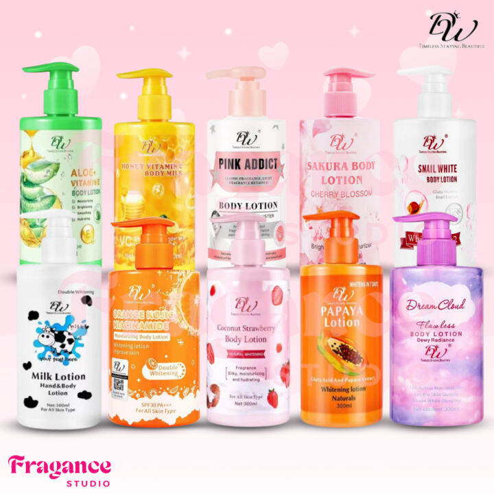DW Body Moisturizing Whitening Brighten Lotion 300ML (ALOE+VE/ HONEY+VC ...