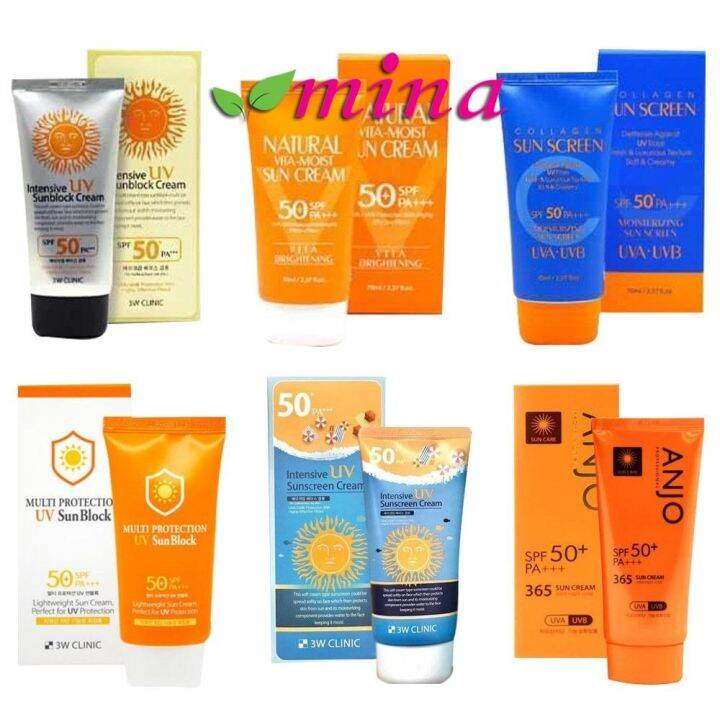 (100 ORI) 3W Clinic UV Sun Cream Sunblock Sunscreen Collagen Viral ...
