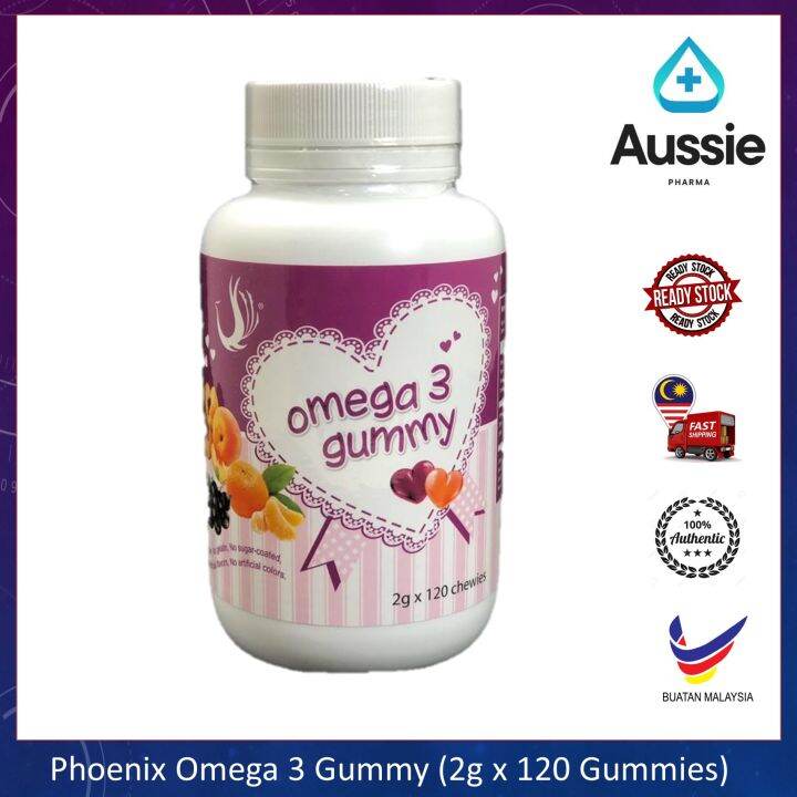 PHOENIX Omega 3 Gummy 凤凰Omega 3 果胶软糖 (2g X 120 Chewies) | Lazada