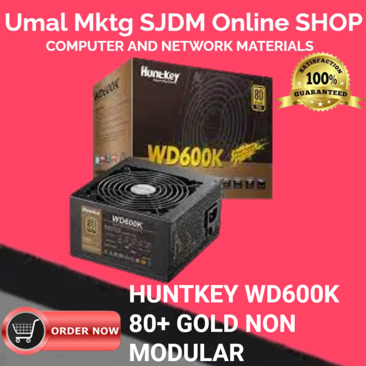 Huntkey WD600K 600W 80 PLUS Gold Non-Modular Gaming Power Supply | Lazada PH