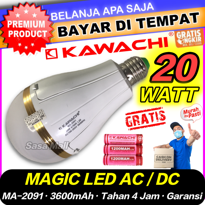 [COD] Magic LED Bola Lampu Emergency AC / DC MA-2091 Daya 20 Watt Kawachi 20W + 3bh Battery ...