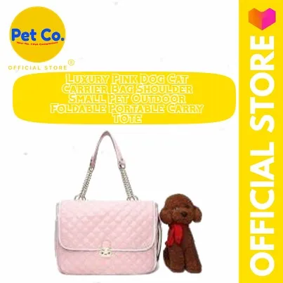 Luxury Pink Dog Cat Carrier Bag Shoulder Bag Small Pet Carrying Outdoor ...