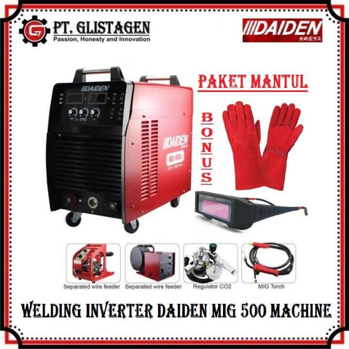 Mesin Las Listrik MIG 500A DAIDEN Welding Inverter Travo Trafo Las CO2 MIG 500 | Lazada Indonesia