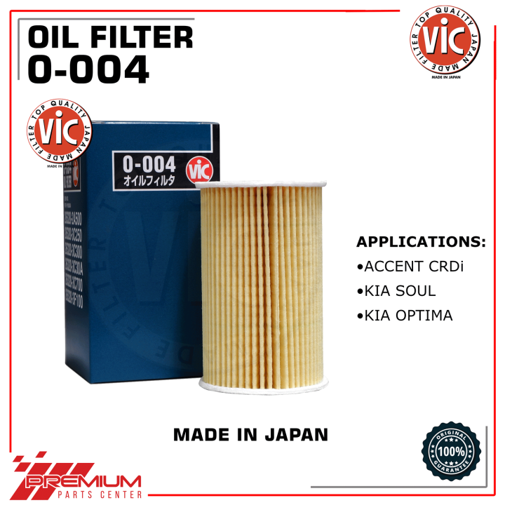 VIC Oil Filter Element Type O-004 for Hyundai Accent CRDi diesel, Kia ...